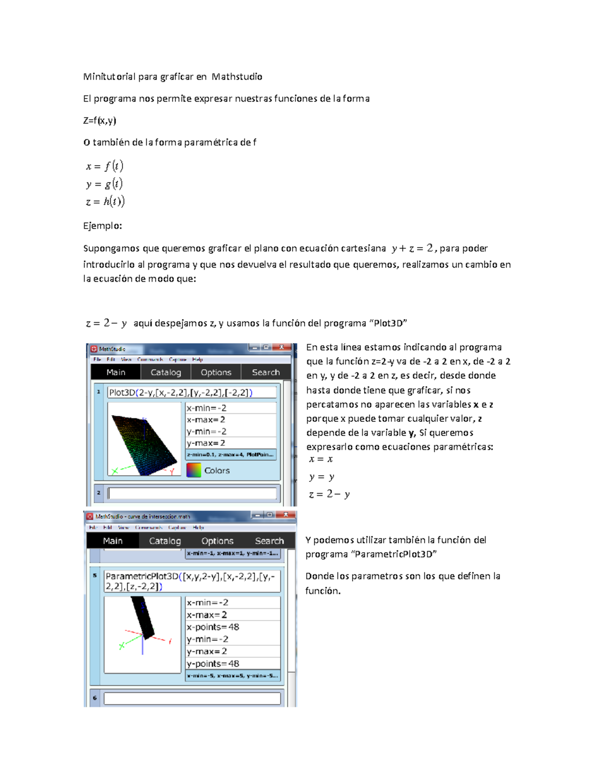 Mini Tutorial Math Studio - Minitutorial para graficar en Mathstudio El ...