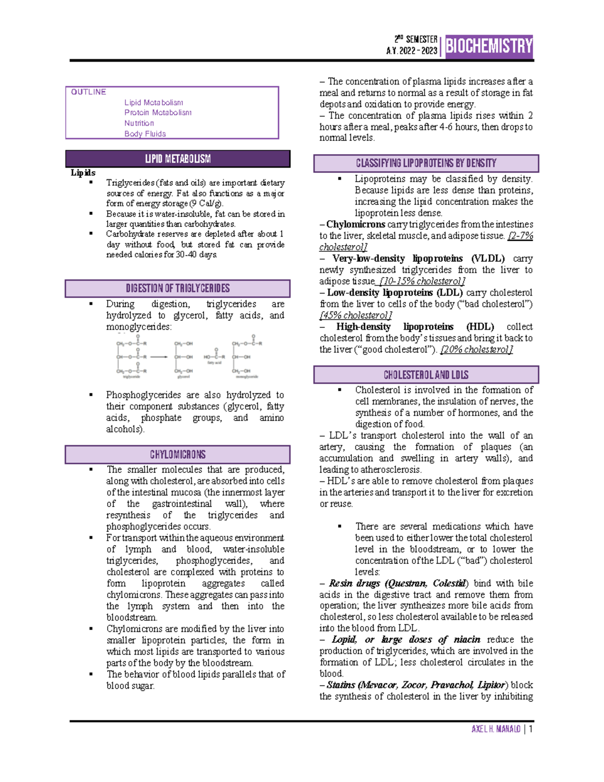 Biochem-111 - biochem lecture notes - |biochemistry 2 nd SEMESTER A. 20 ...