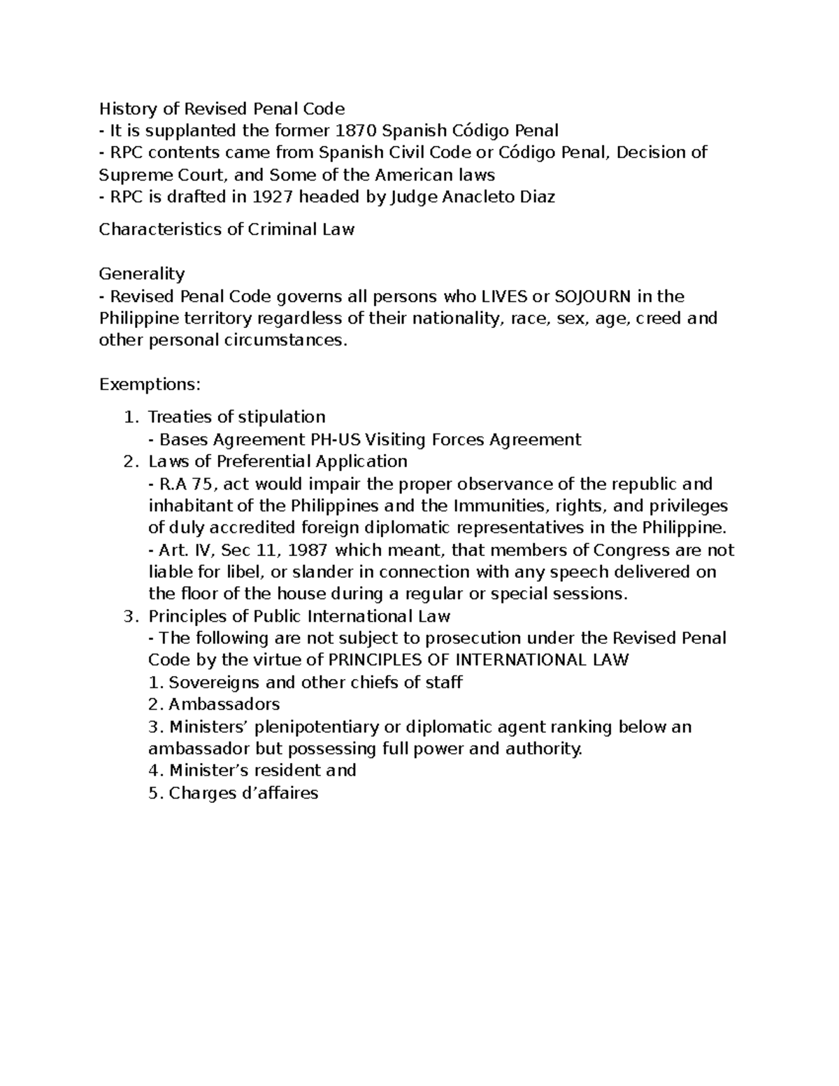 Criminal law book 1 Review - History of Revised Penal Code It is ...