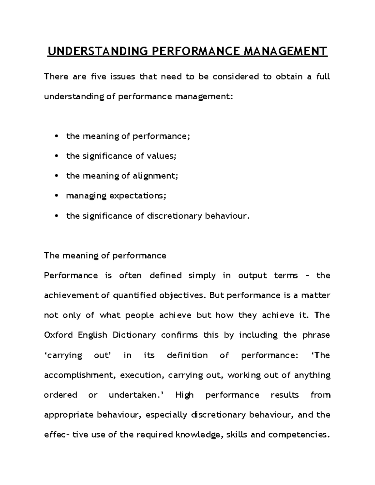 Understanding Performance Management - UNDERSTANDING PERFORMANCE ...