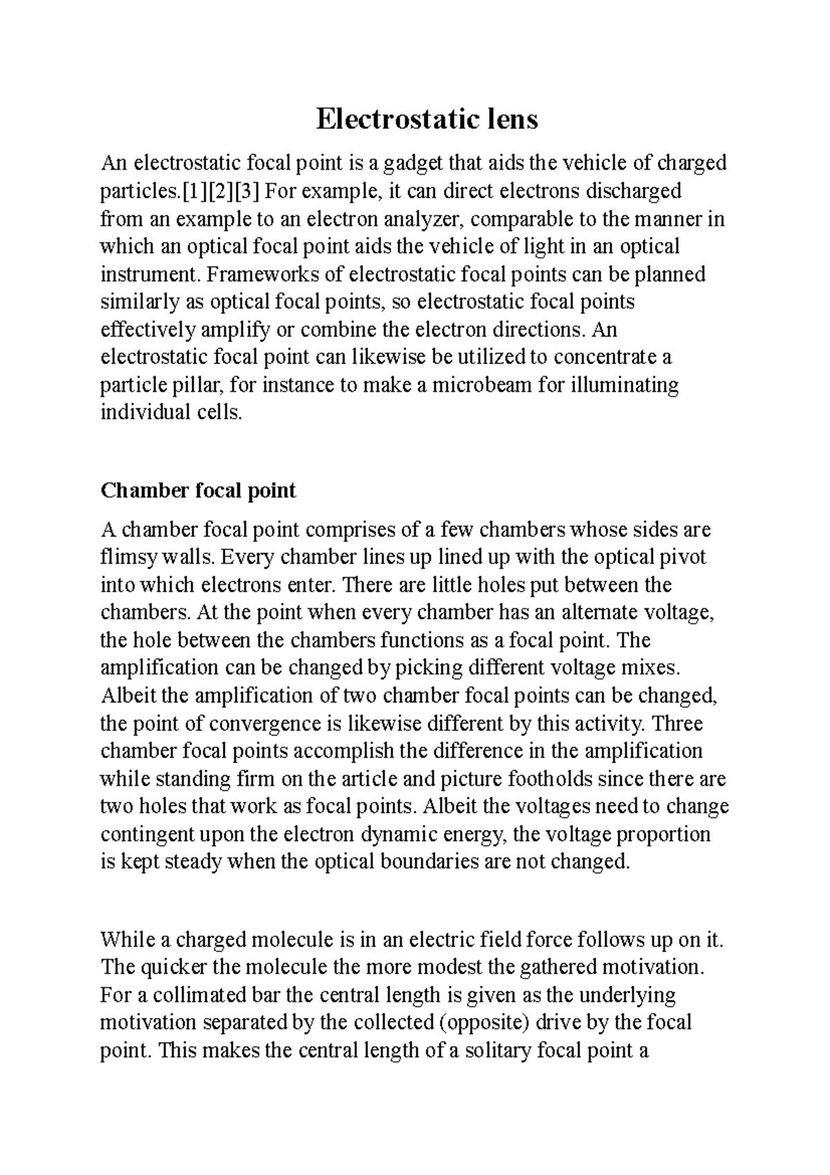 Electrostatic lens - Yazar - Electrostatic lens An electrostatic focal ...