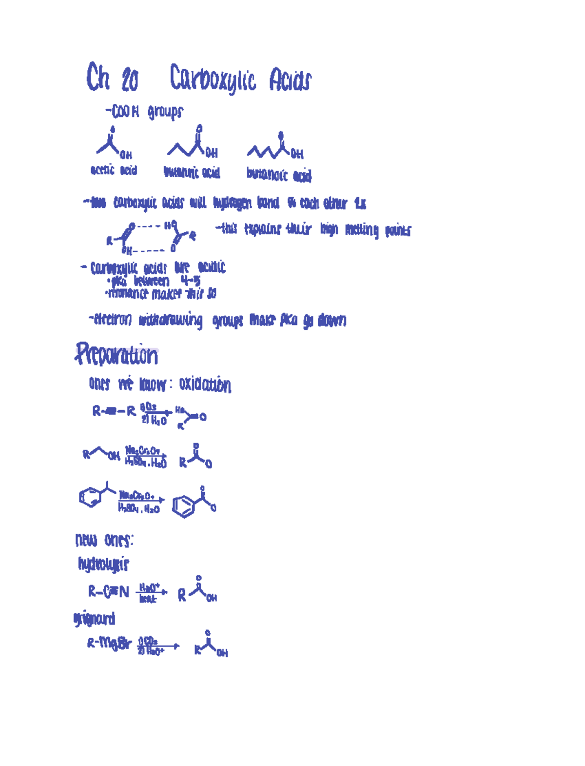 Orgo ch 20 - Chapter notes - Ch 20 Carboxylic Acids COOH groups ...