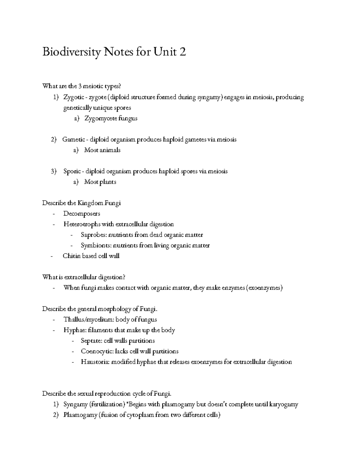 Biodiversity Unit 2 - Some notes I took - Biodiversity Notes for Unit 2 ...