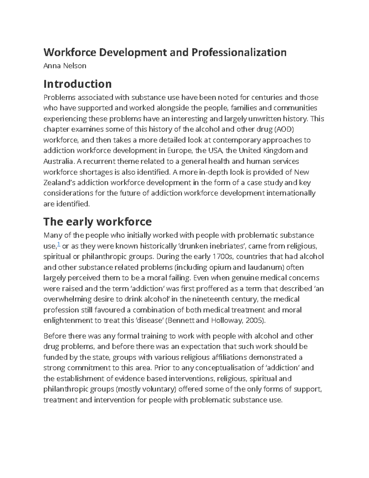 SAGE Handbook Chapter 17 - Workforce Development and Professionalization Anna Nelson ...