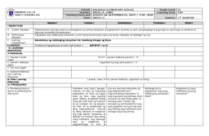 Lesson Exemplar(COT Fil10 Parabula Ang Tusong Katiwala) - - Studocu