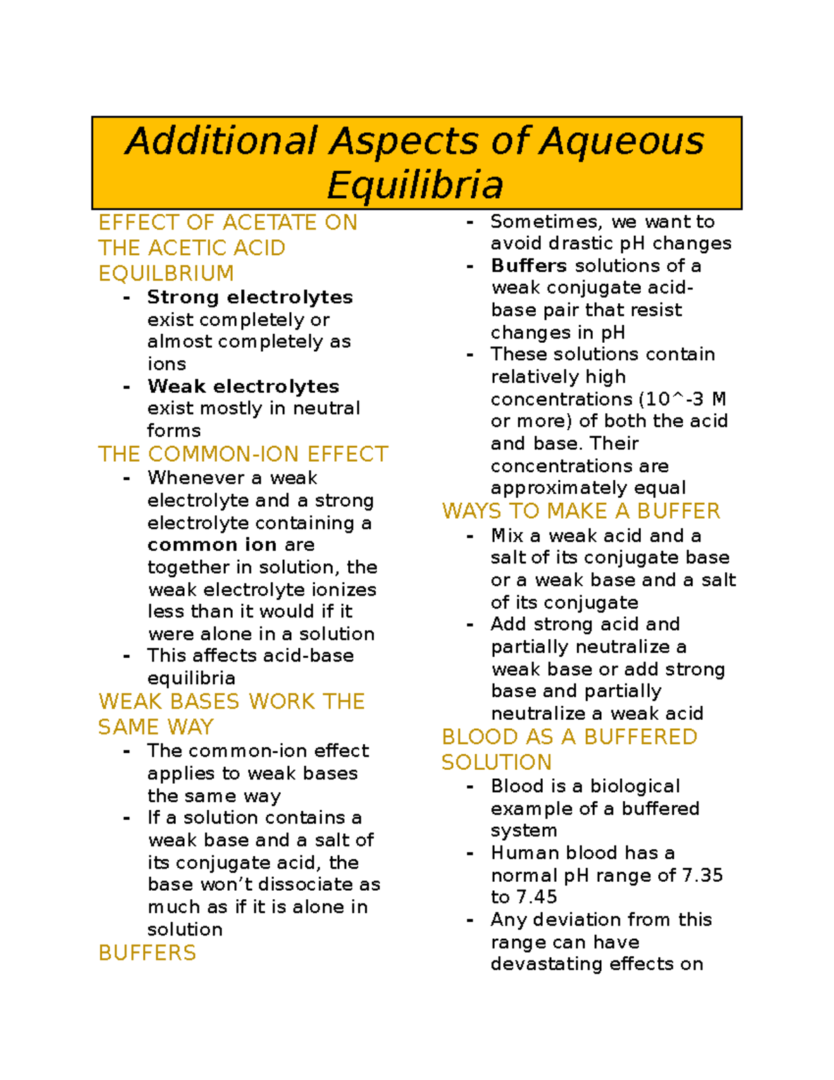 Chapter 17 Notes - Additional Aspects of Aqueous Equilibria ...