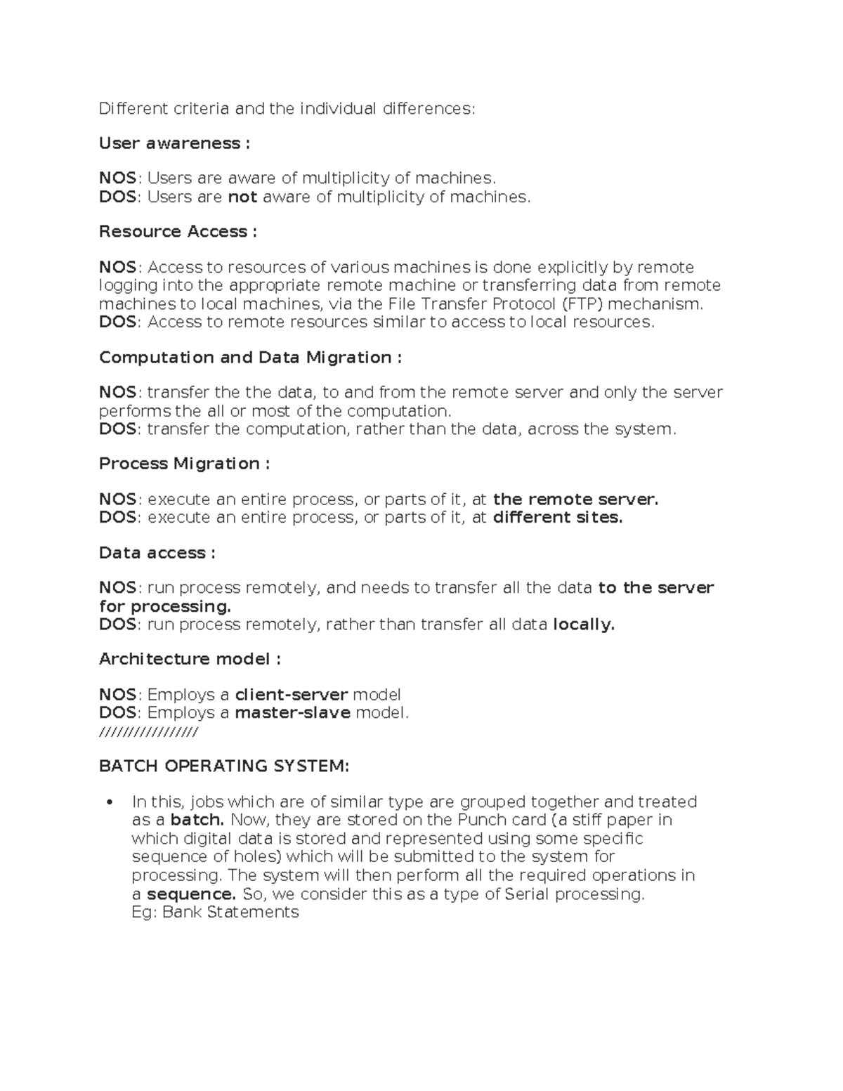 NOS and DOS - Different criteria and the individual differences: User ...