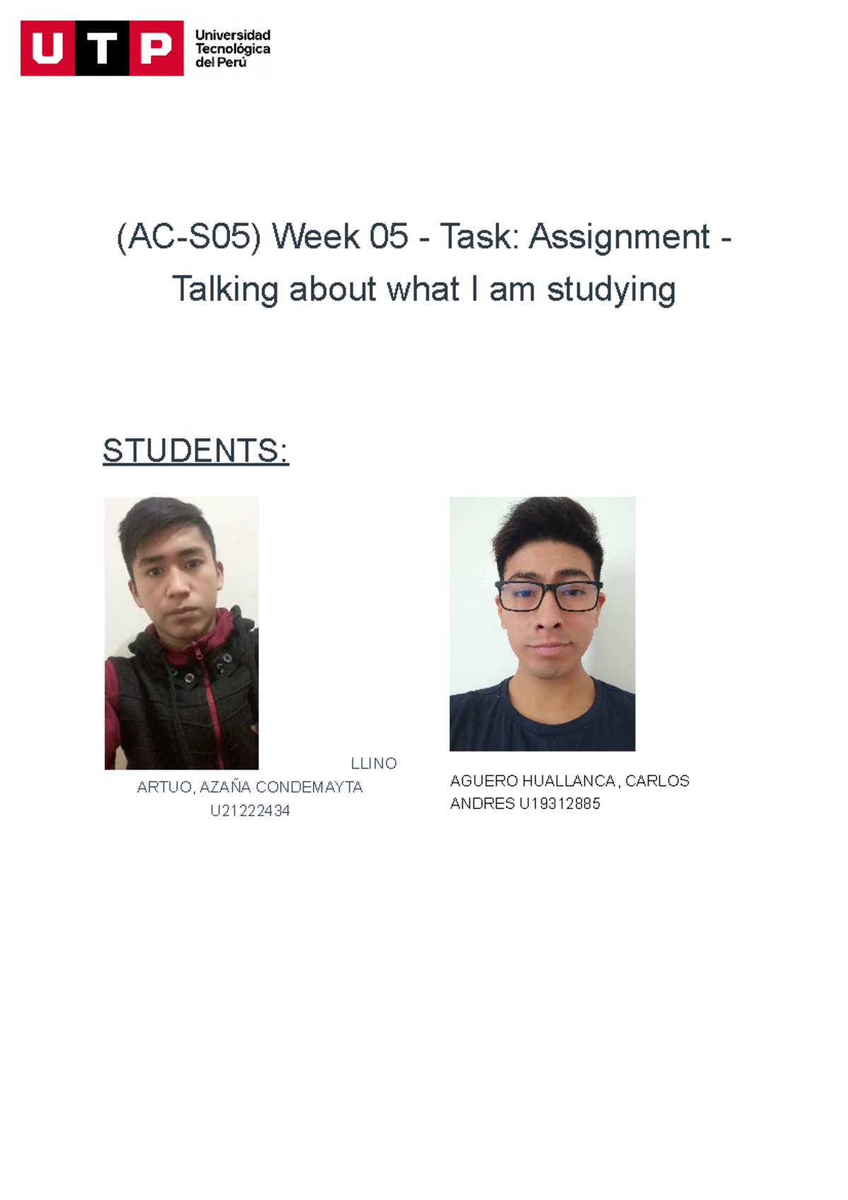 Ingles IV-WEEK05 - tarea presentada en la semana numero 5, esta correctamente hecha y muy facil ...