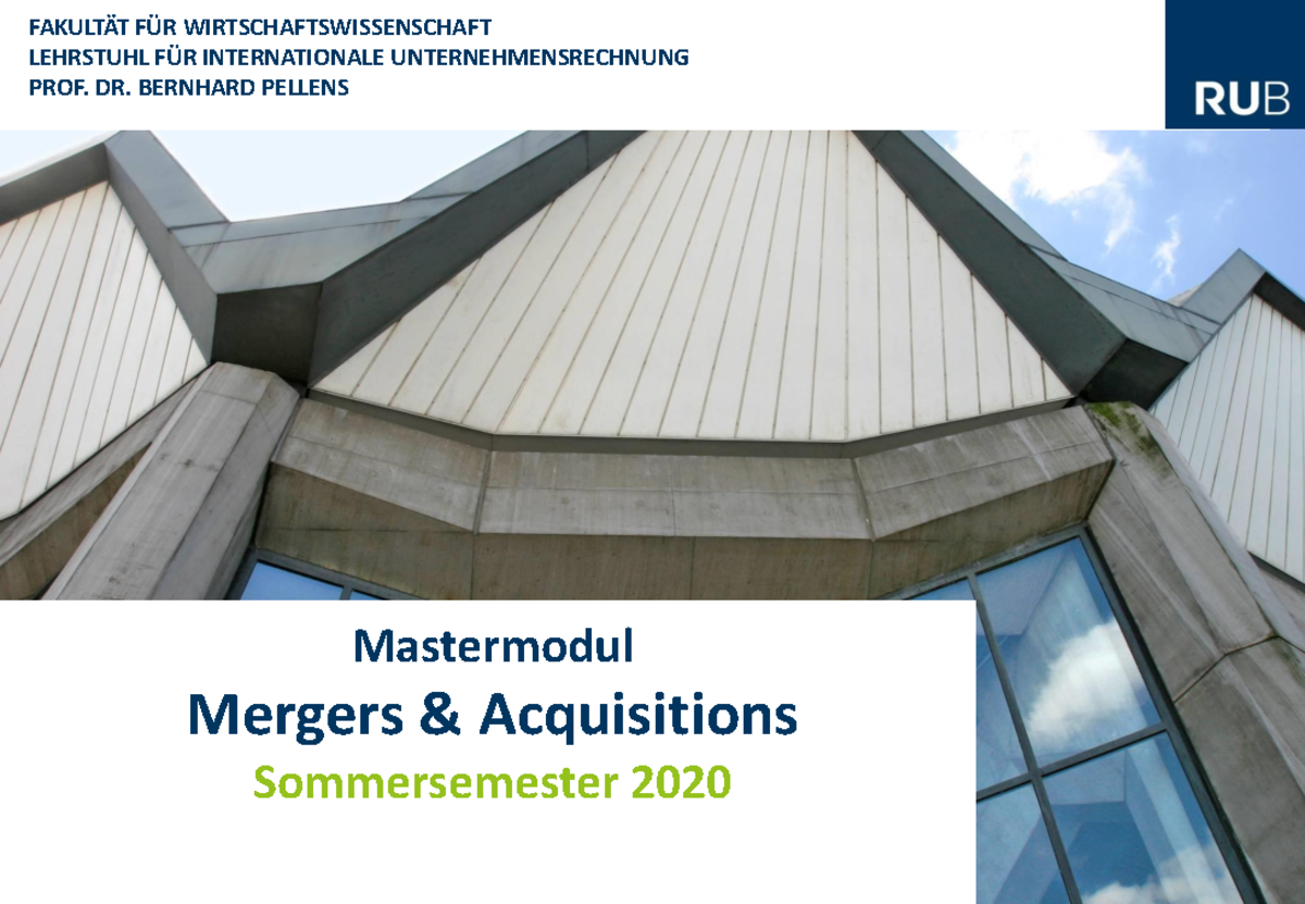 9 MA So Se20 - Vorlesung 9 - FAKULTƒT F‹R WIRTSCHAFTSWISSENSCHAFT LEHRSTUHL F‹R INTERNATIONALE ...