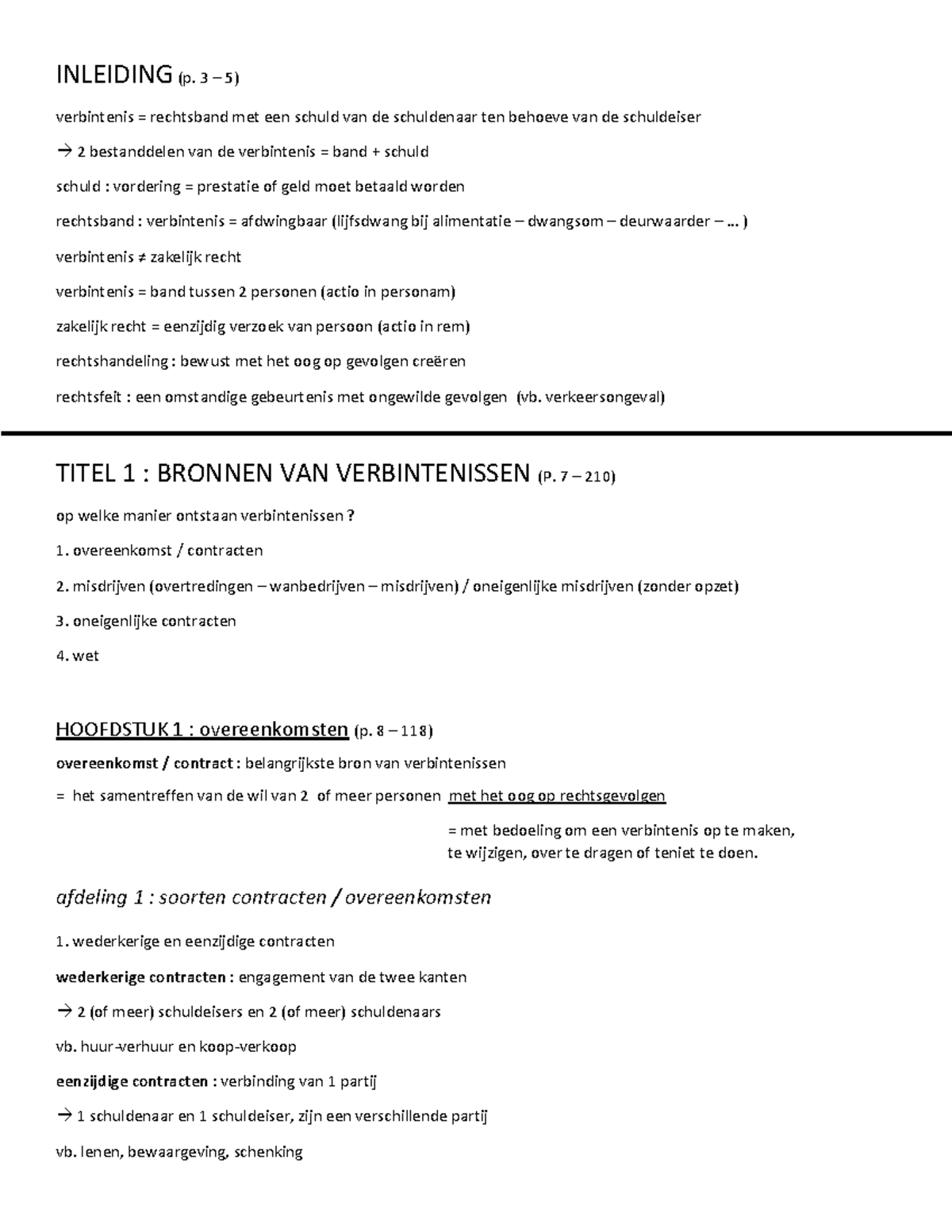 Hoofdstuk 1 - Samenvatting Verbintenissen - Warning: TT: undefined function: 32 Warning: TT ...