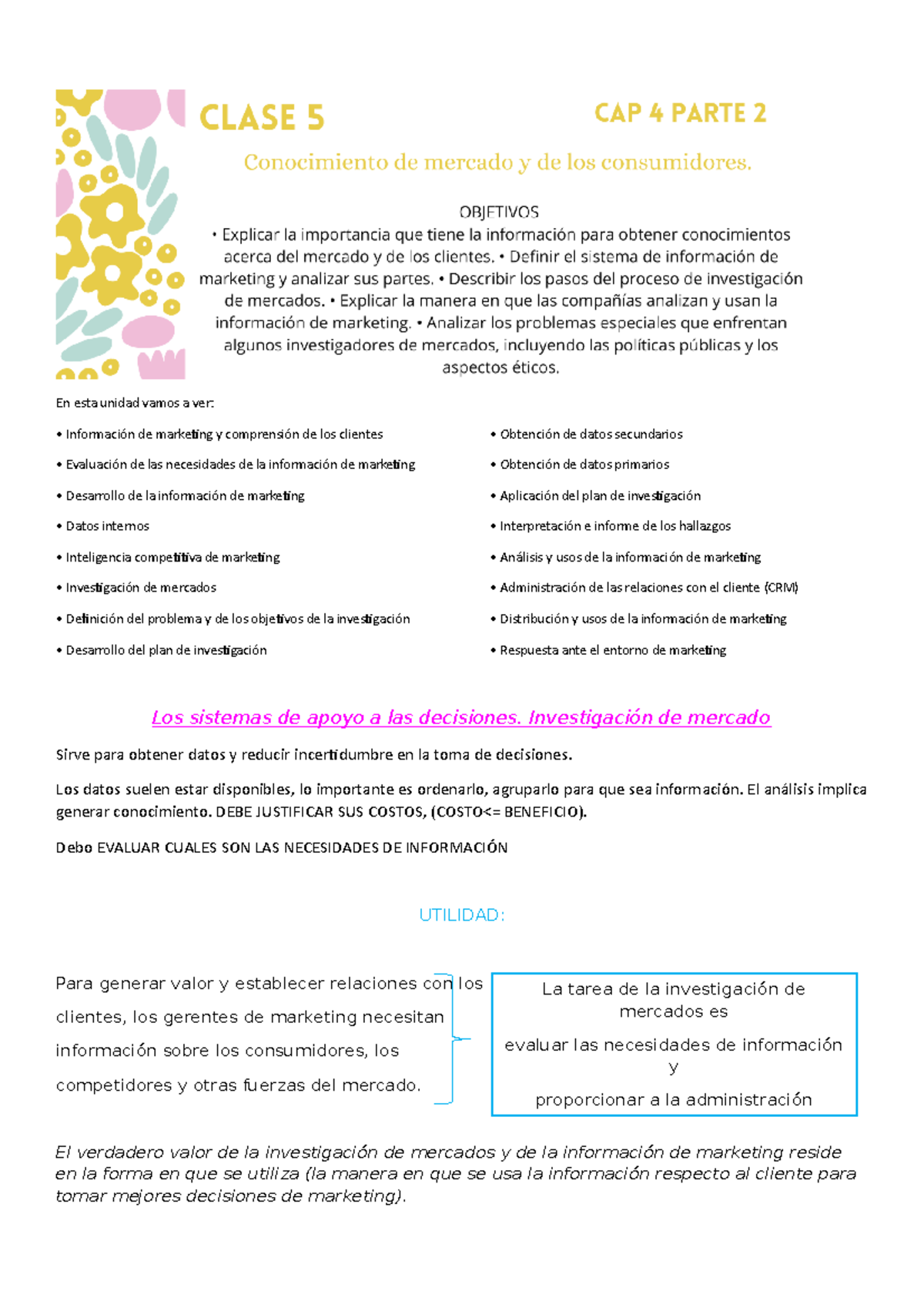 Clase 5 mkt - .JBNJ - En esta unidad vamos a ver: Información de ...