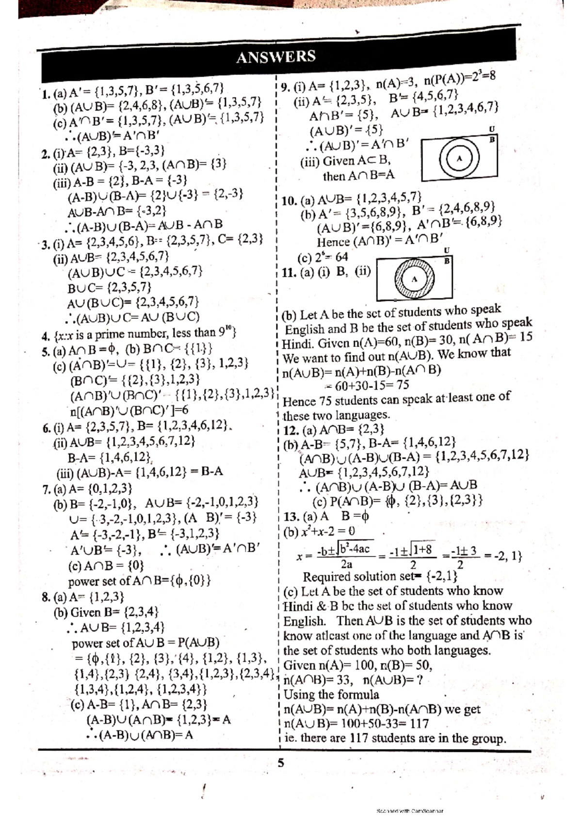 +1 sets - Notes for maths - Mathematics - Studocu