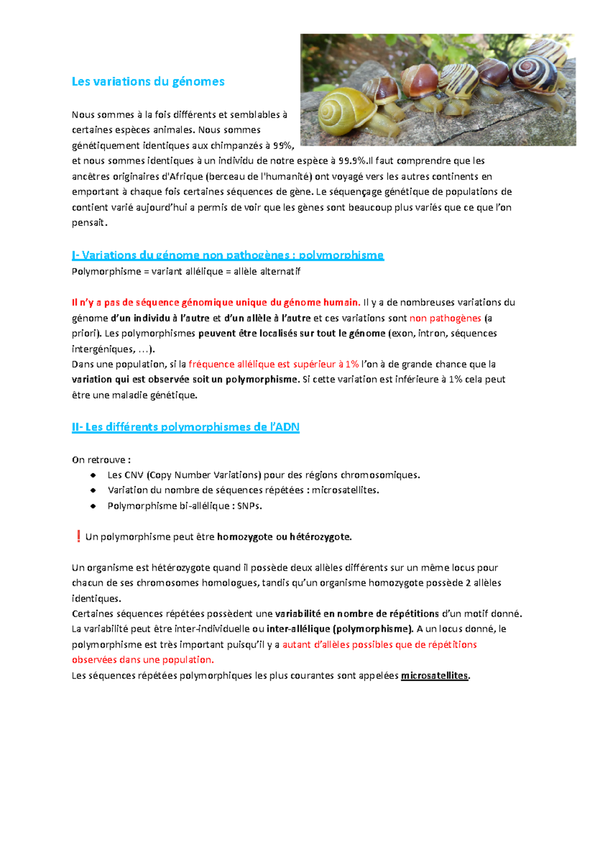 Polymorphisme en génétique - Les variations du génomes Nous sommes à la ...