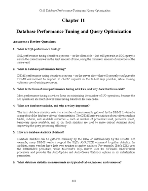 IM Ch11 DB Performance Tuning Ed12 - Chapter 11 Database Performance Tuning and Query ...