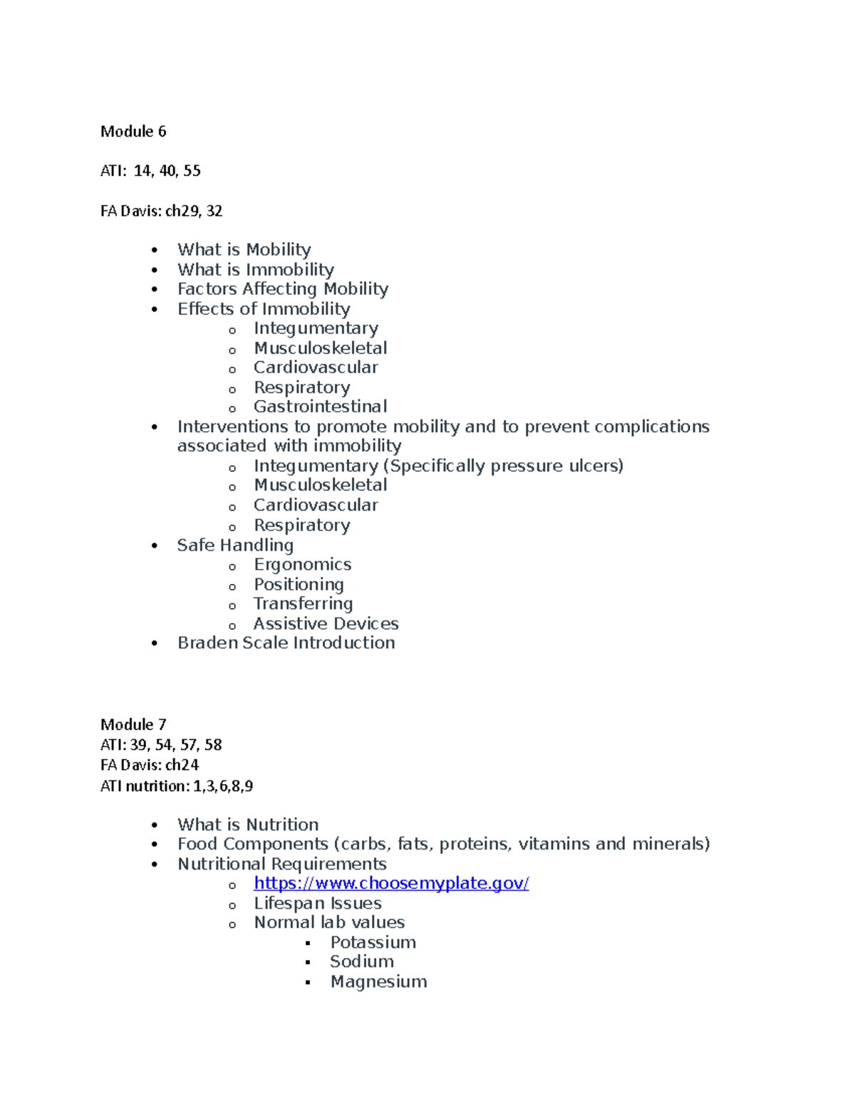 215 exam 3 - Notes - Module 6 ATI: 14, 40, 55 FA Davis: ch29, 32 What ...