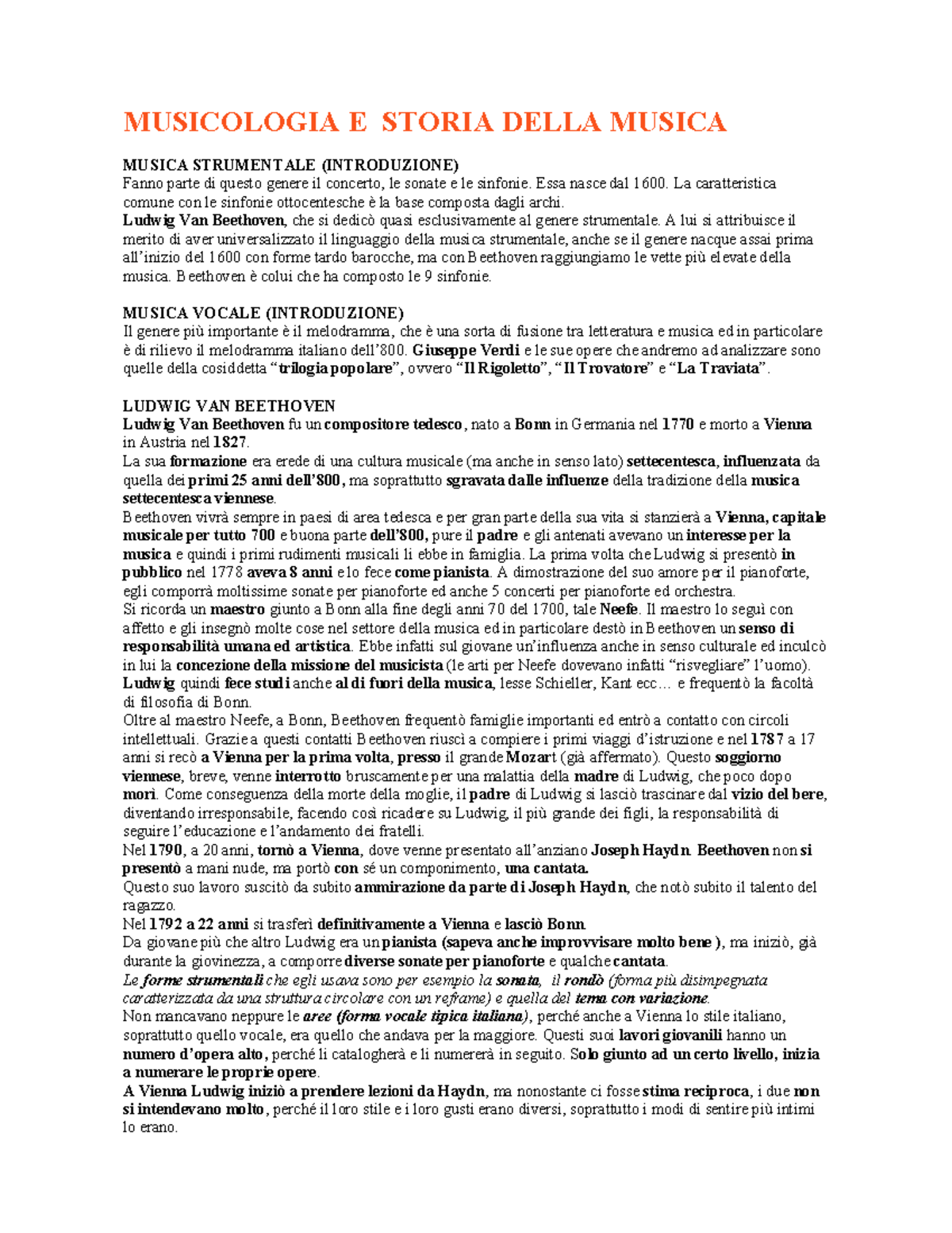 Appunti - Storia della musica - Musicologia e storia della musica ...