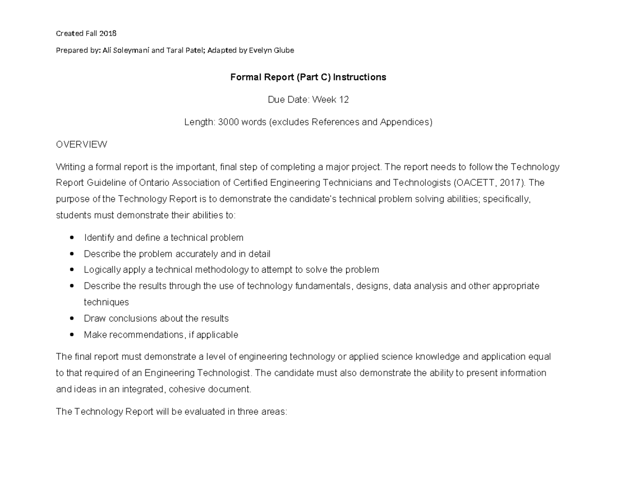Engl 250 Formal Report - dsfgfbthjnyukilo;p - Prepared by: Ali ...