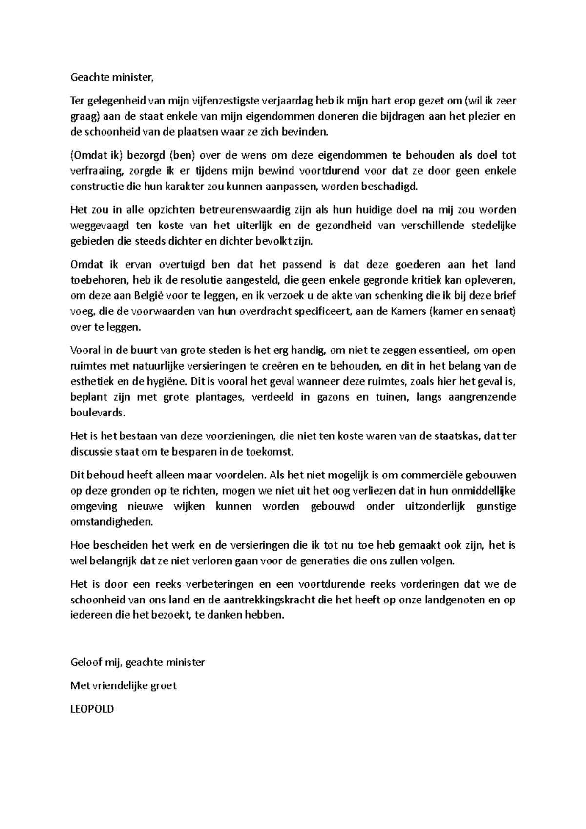 Historische teksten Frans - tekst 2. Donation royale - Nederlandse ...