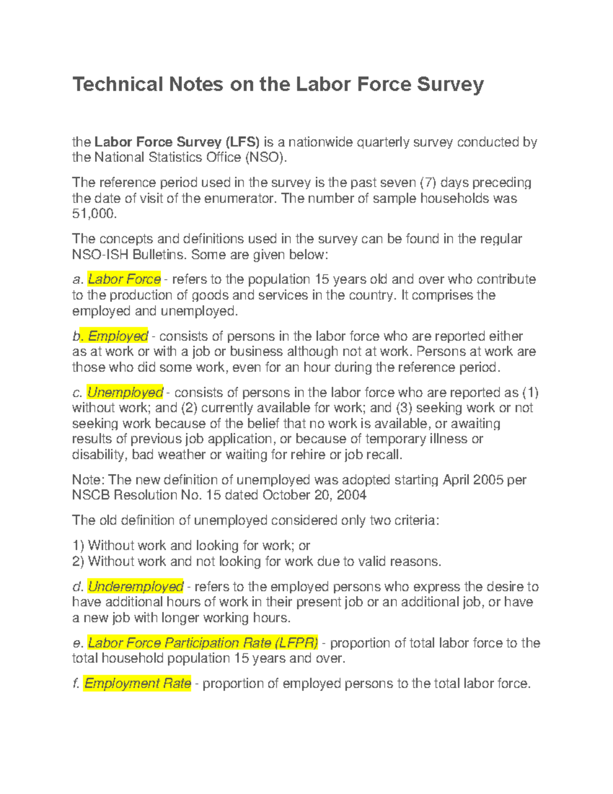 Definition-of-Terms - ecn defination - Technical Notes on the Labor ...