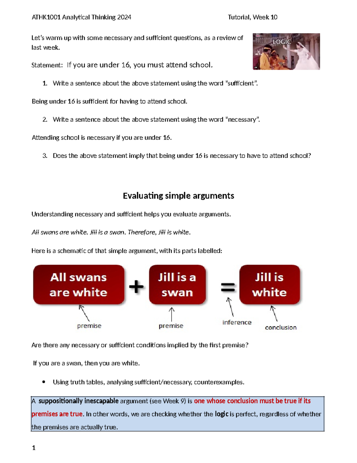 Week10 Tutorial 2024 - Let’s warm up with some necessary and sufficient questions, as a review ...