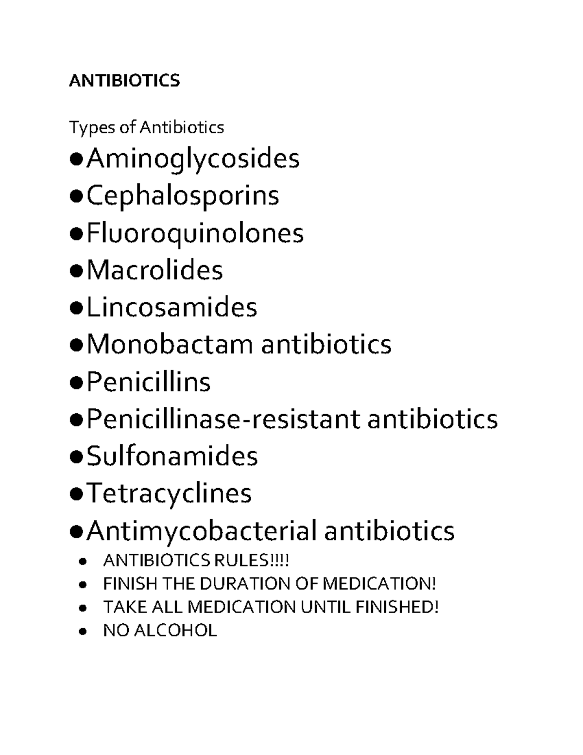 Antibiotics - Helpful - ANTIBIOTICS Types of Antibiotics ...