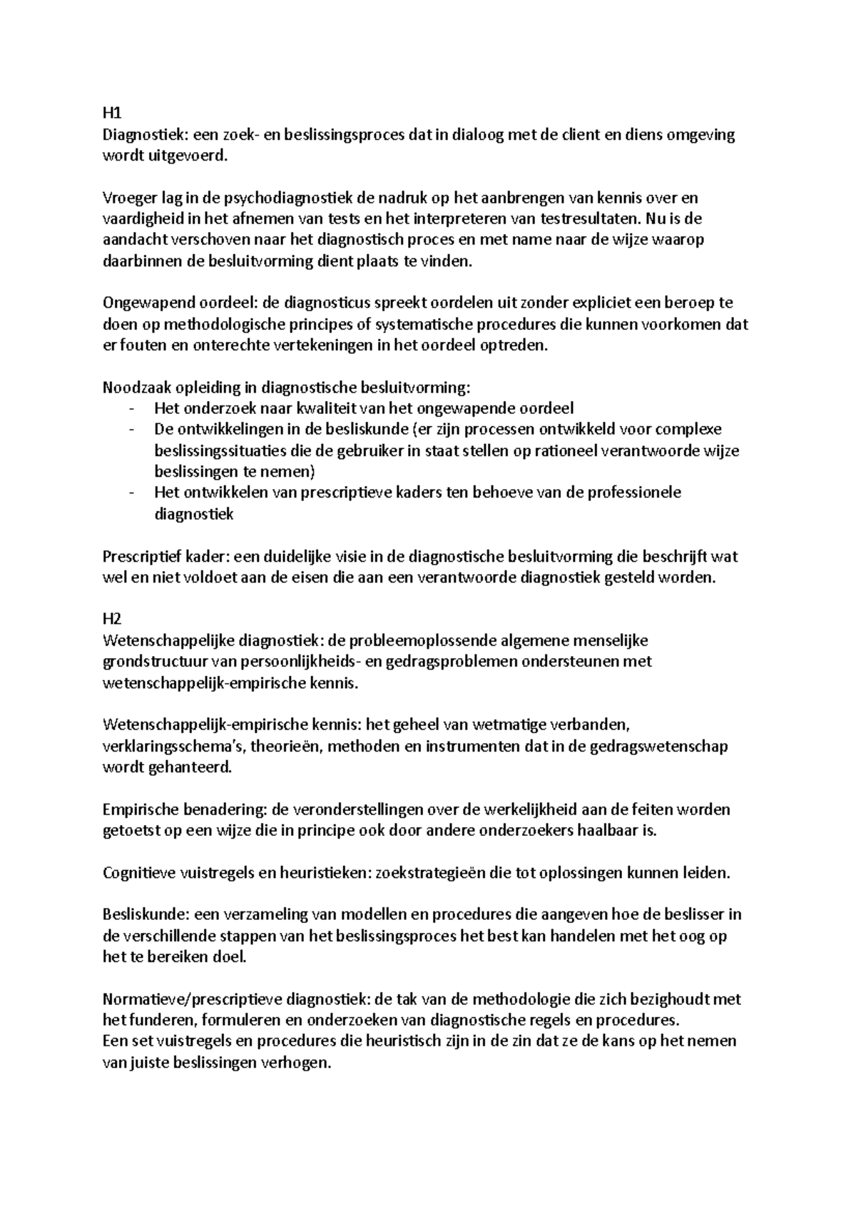 De diagnostische cyclus. Enkele begrippen samengevat - H Diagnostiek ...