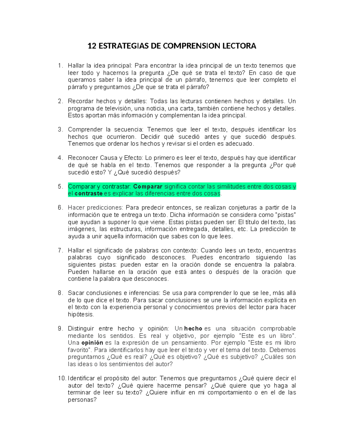 12 Estrategias DE Comprension Lectora - 12 ESTRATEGIAS DE COMPRENSION ...