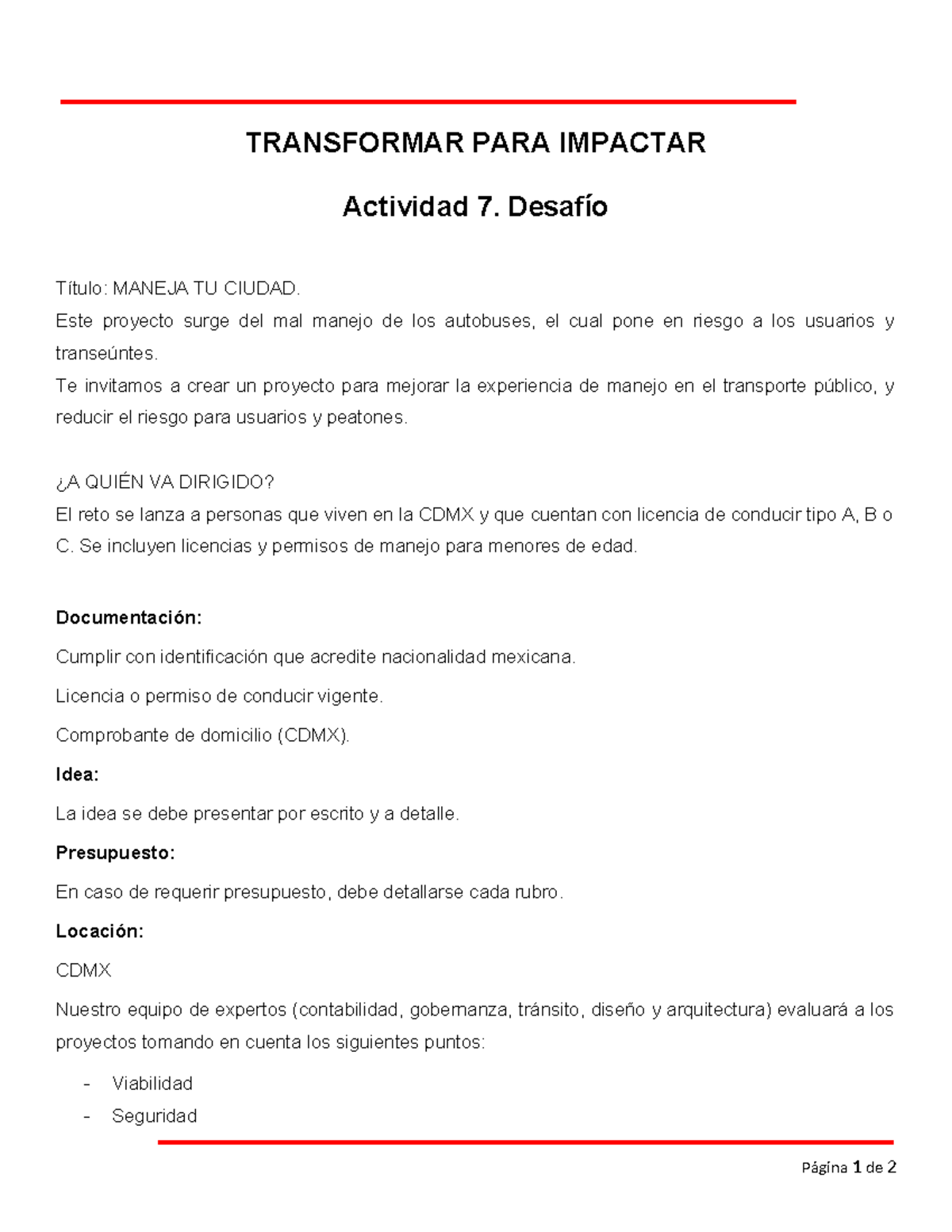 A7 Desafío Transformar para impactar - TRANSFORMAR PARA IMPACTAR ...