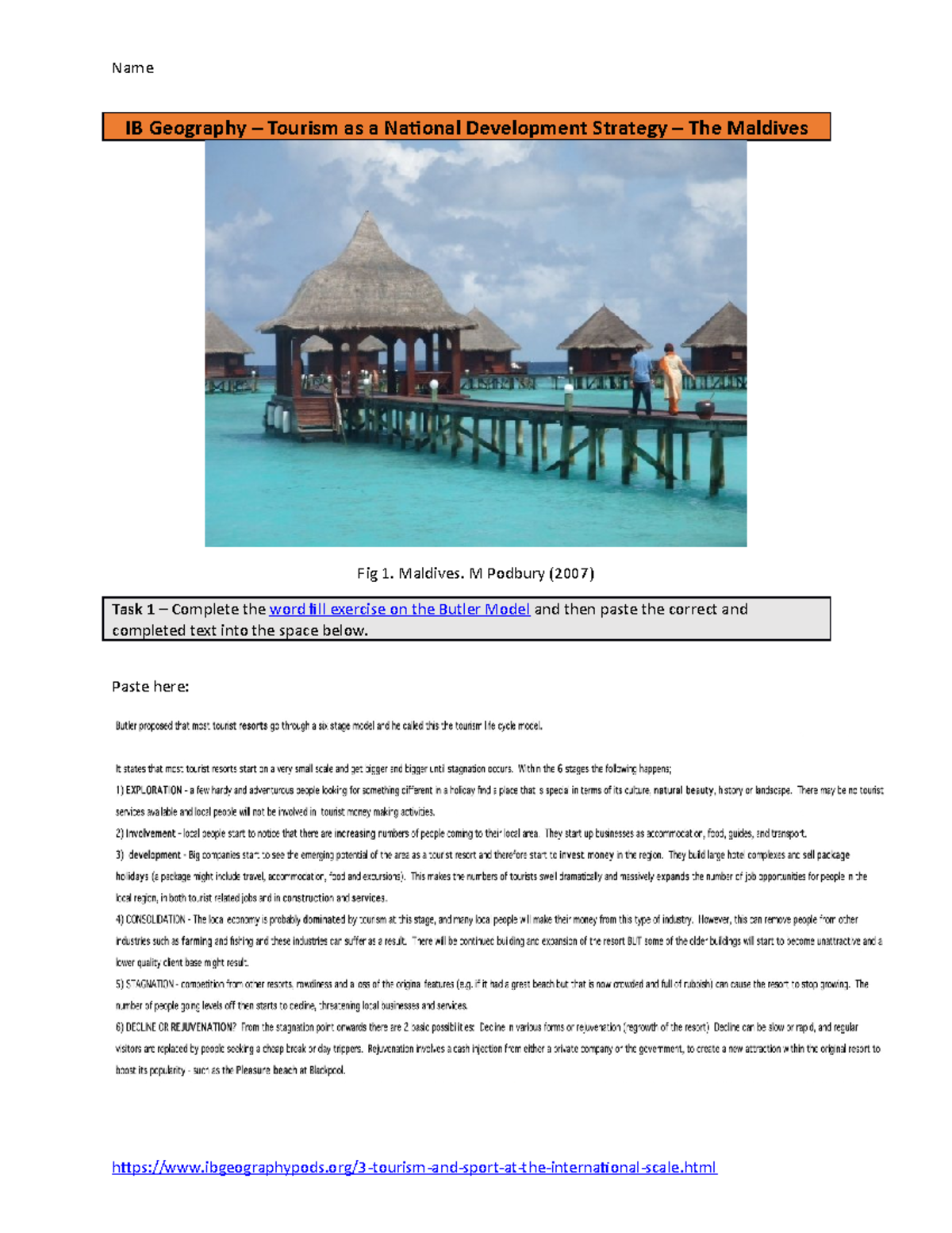Lesson 4 tourism as a development strategy the maldives 2021 - IB ...