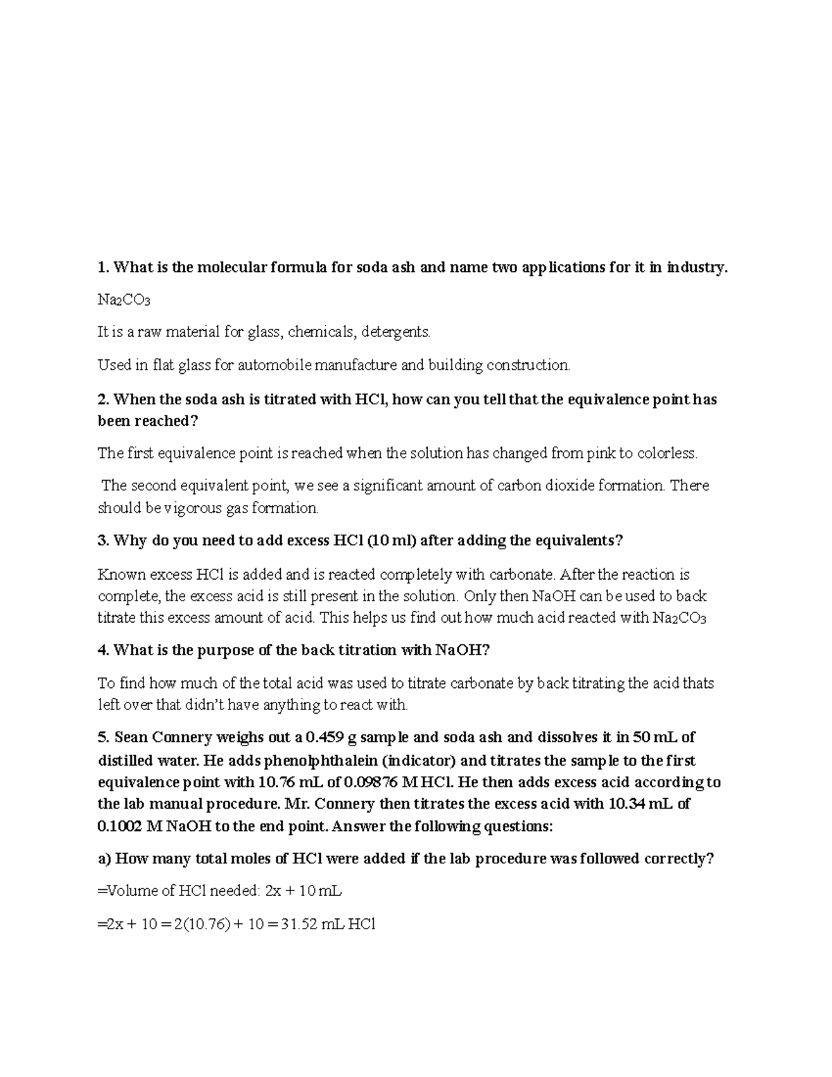Worksheet-soda ash - 1. What is the molecular formula for soda ash and ...