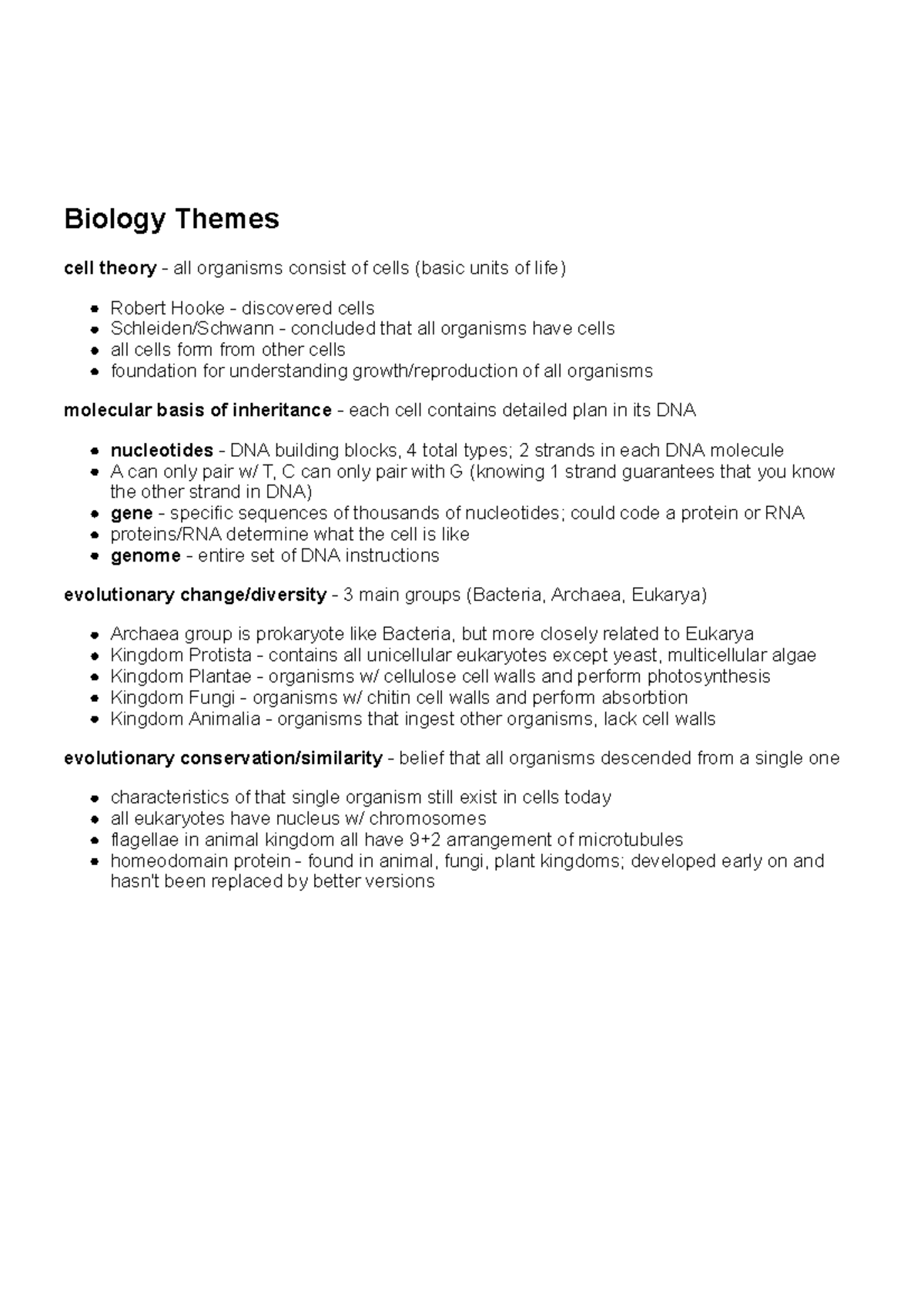 Biology themes_four themes - Biology Themes cell theory - all organisms ...
