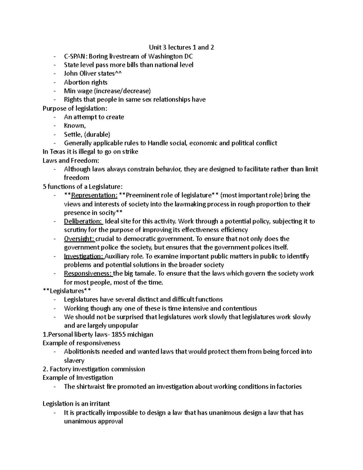 Unit 3 lectures 1 and 2 - Professor: Dr. Anthony Lister Ives. Taken ...