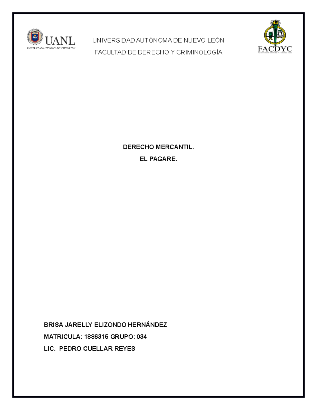 t14 t10 en el endoso y pagare al igual que el cheue - UNIVERSIDAD ...