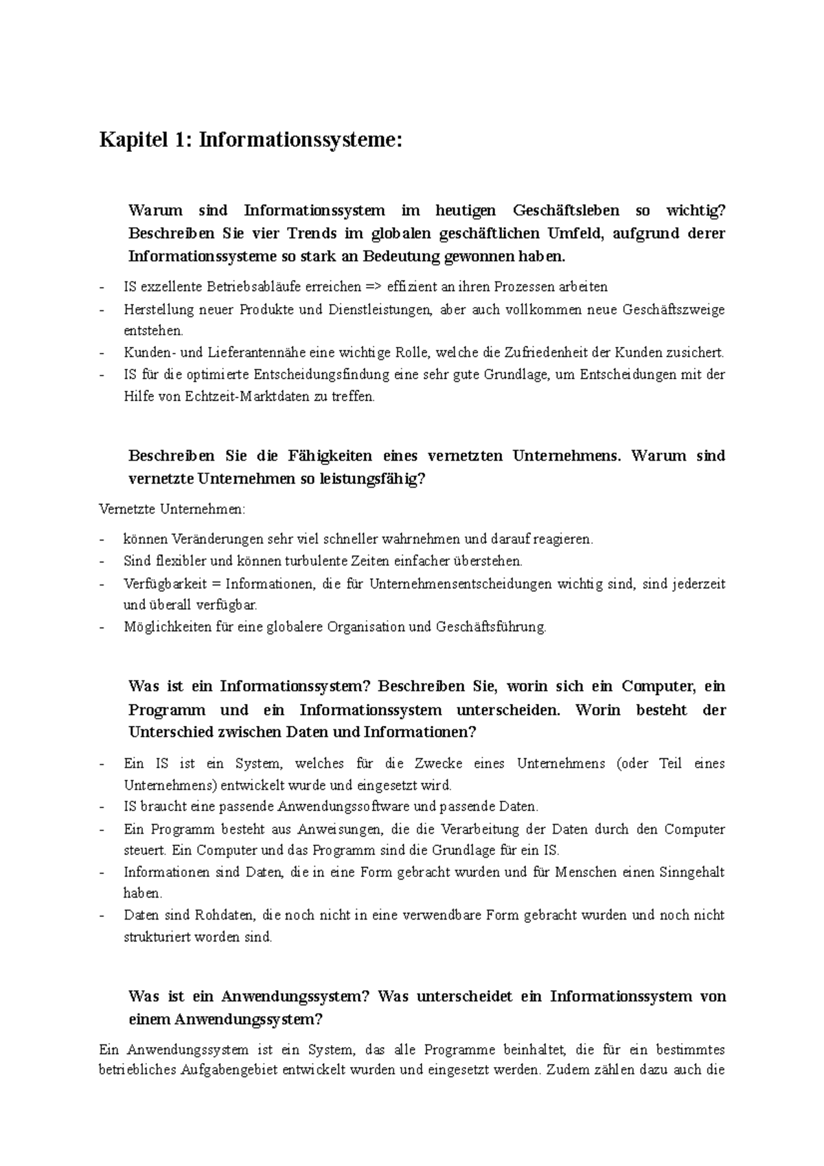 Informationssysteme Gesamt - Kapitel 1: Informationssysteme: Warum sind ...
