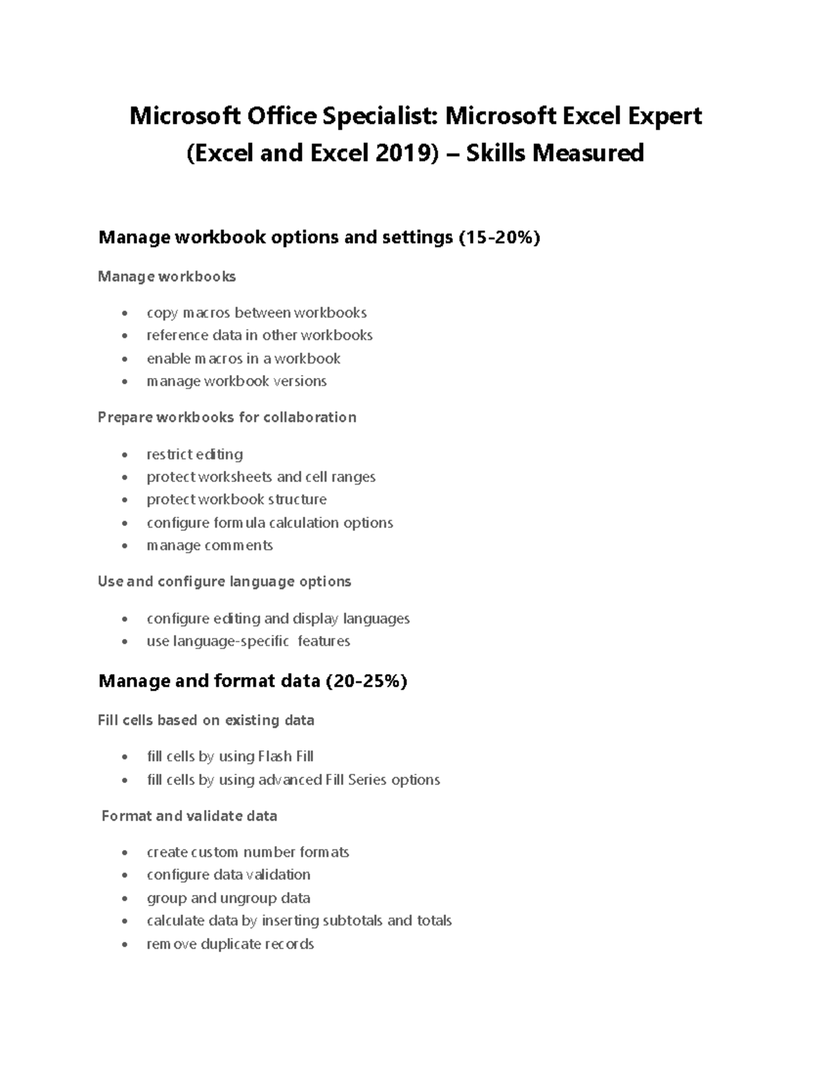 MO-201 Study Guide - sfead - Microsoft Office Specialist: Microsoft ...