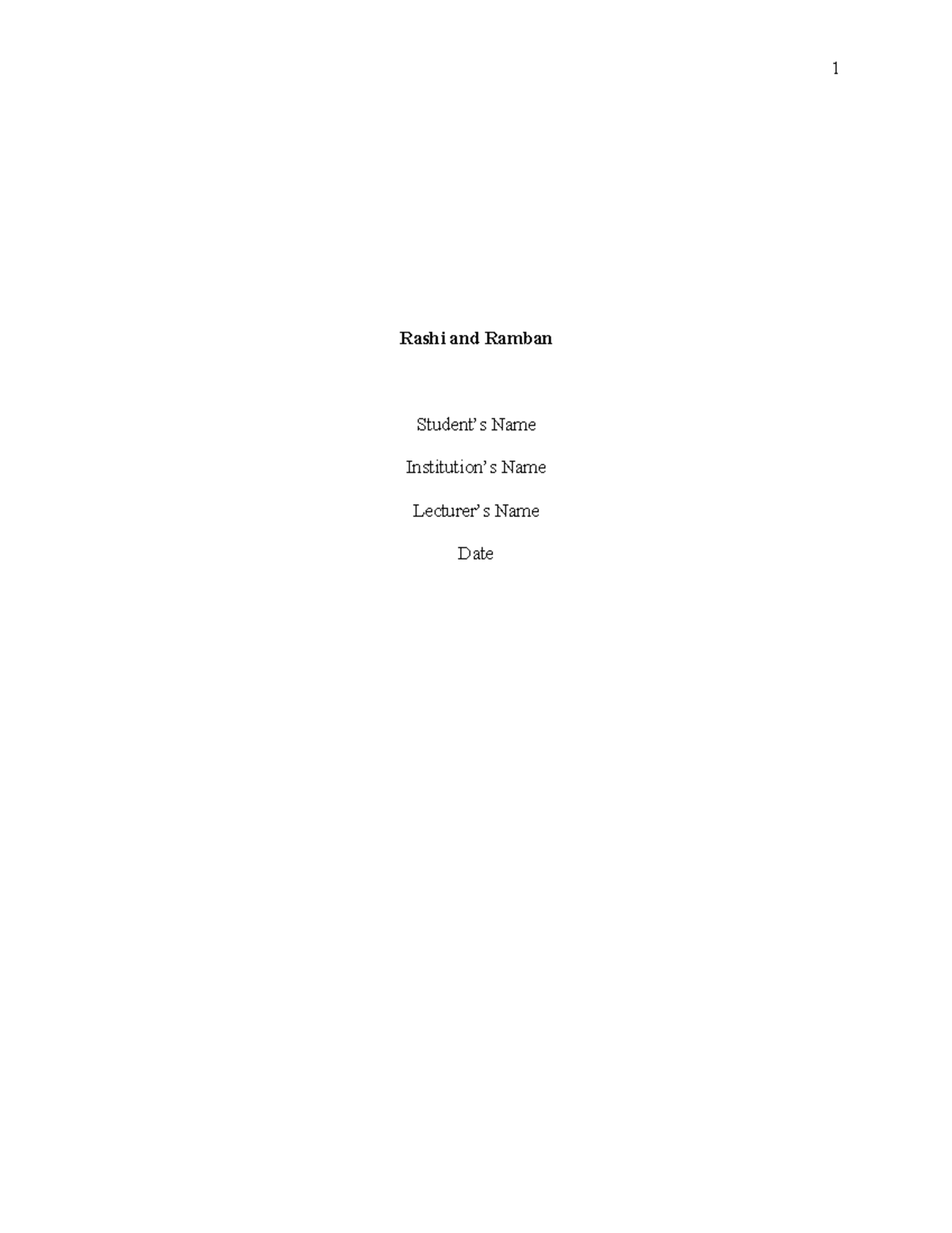 Rashi and Ramban are some of the greatest Jewish scholars - The two ...
