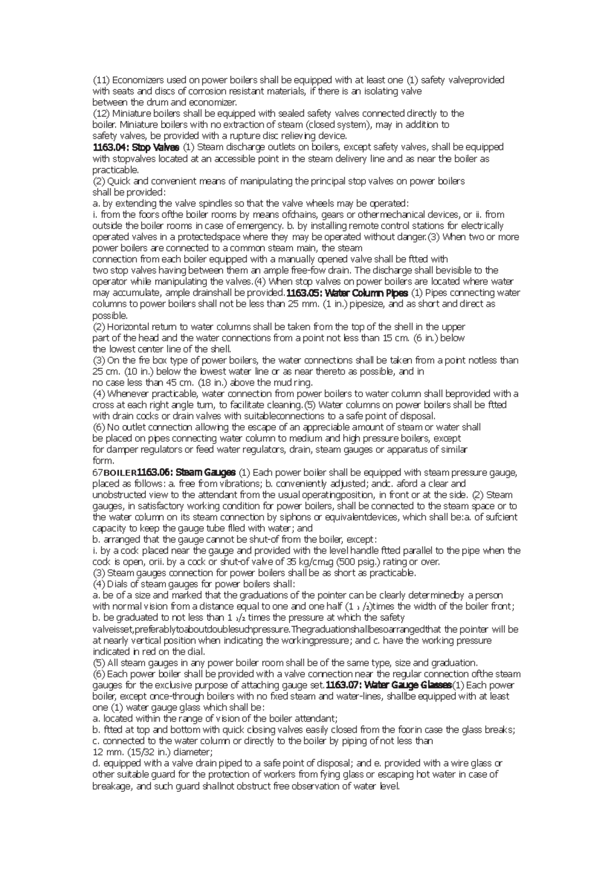 Osh 19 - osh notes - (11) Economizers used on power boilers shall be ...