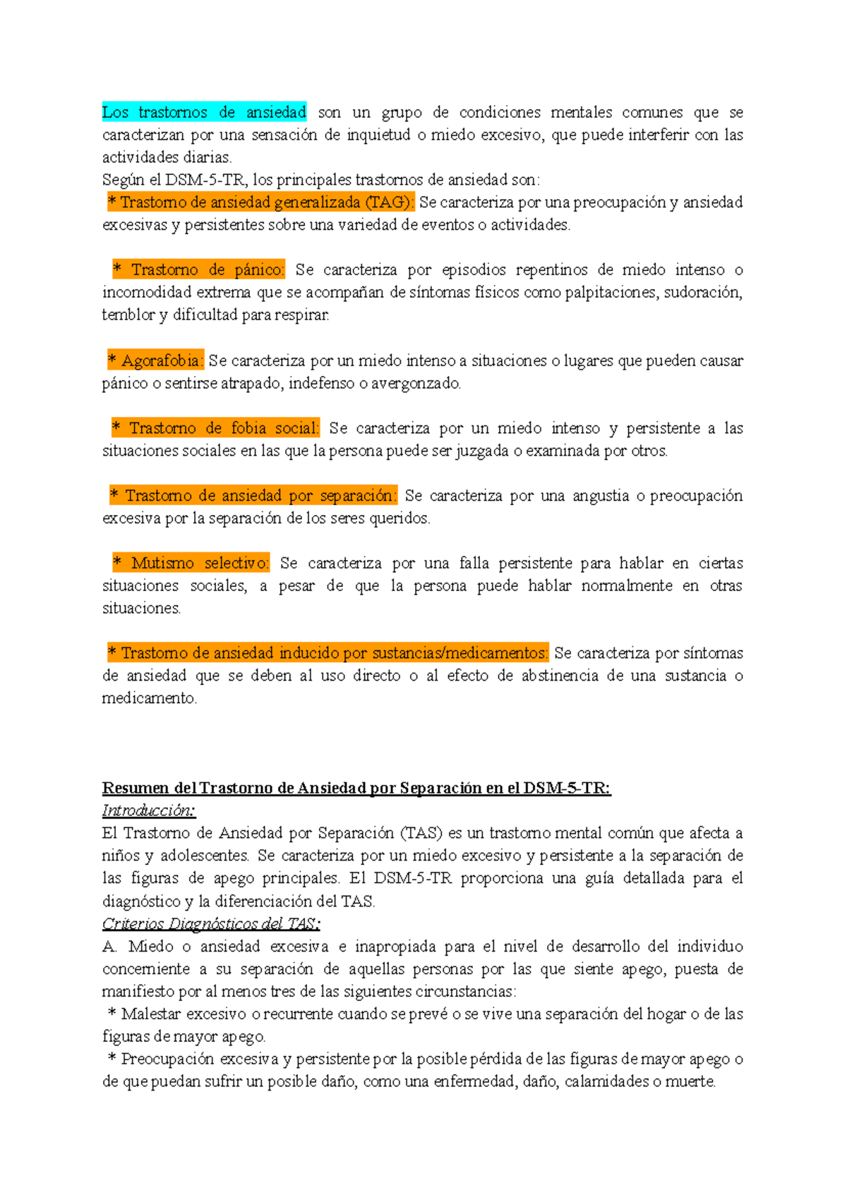 Tp 3 psicopatologia 1 (Adrián) - Los trastornos de ansiedad son un ...