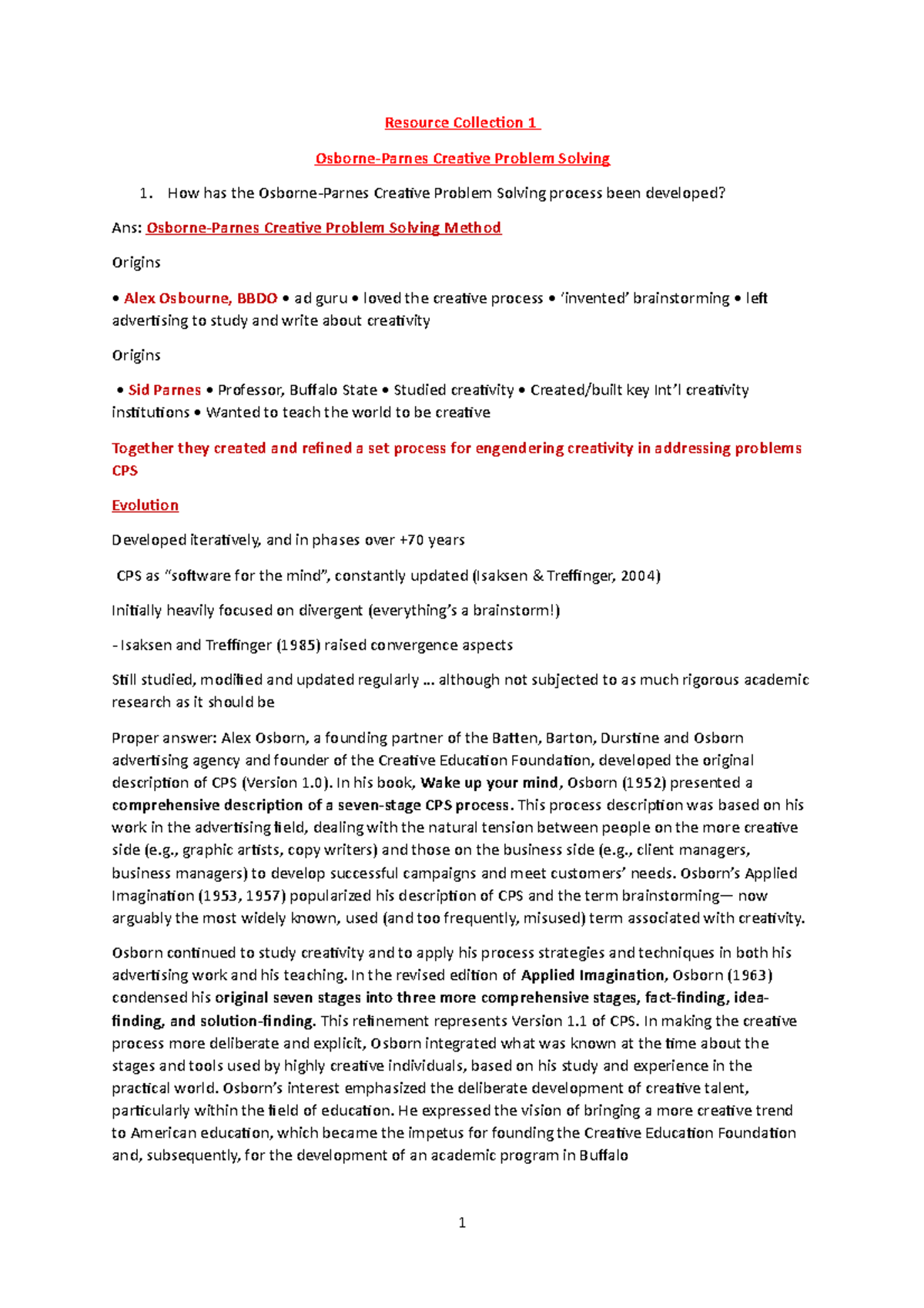 Resource Collection 1 Answers - Resource Collection 1 Osborne-Parnes ...