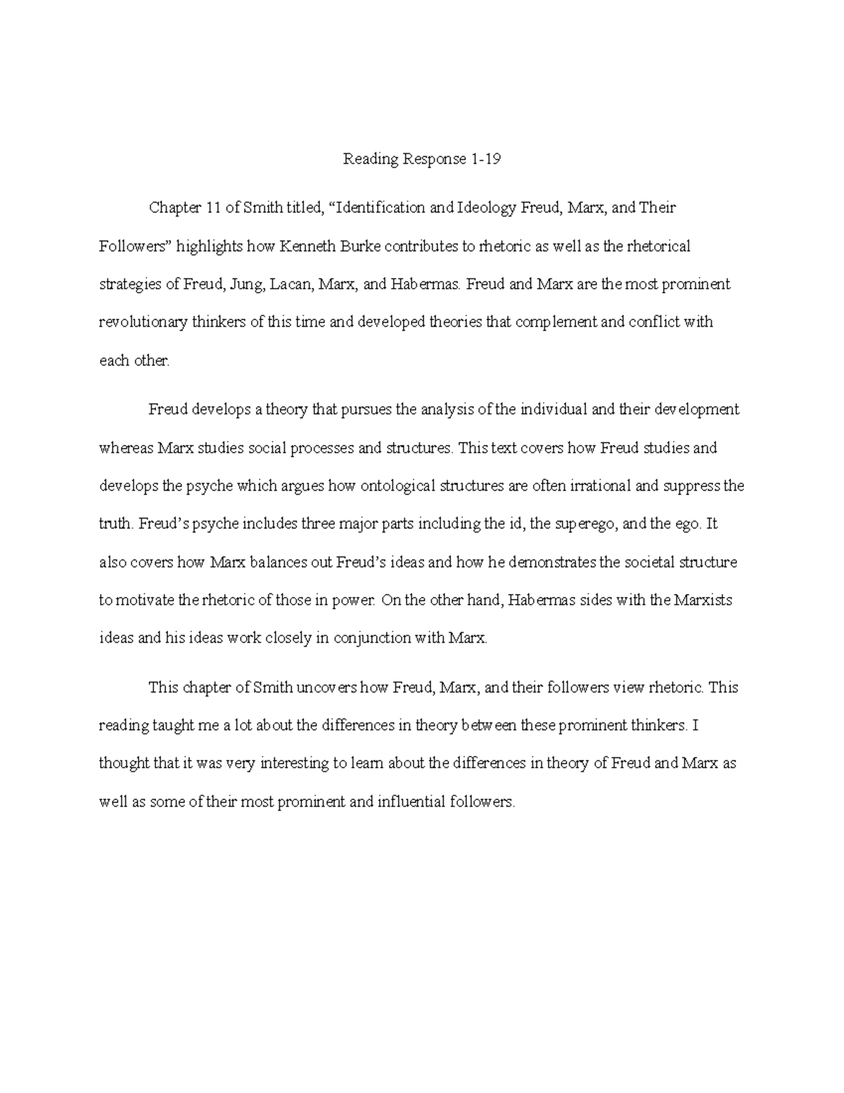 Reading Response 1-19 - Smith Chapter 11 Summary - Reading Response 1 ...