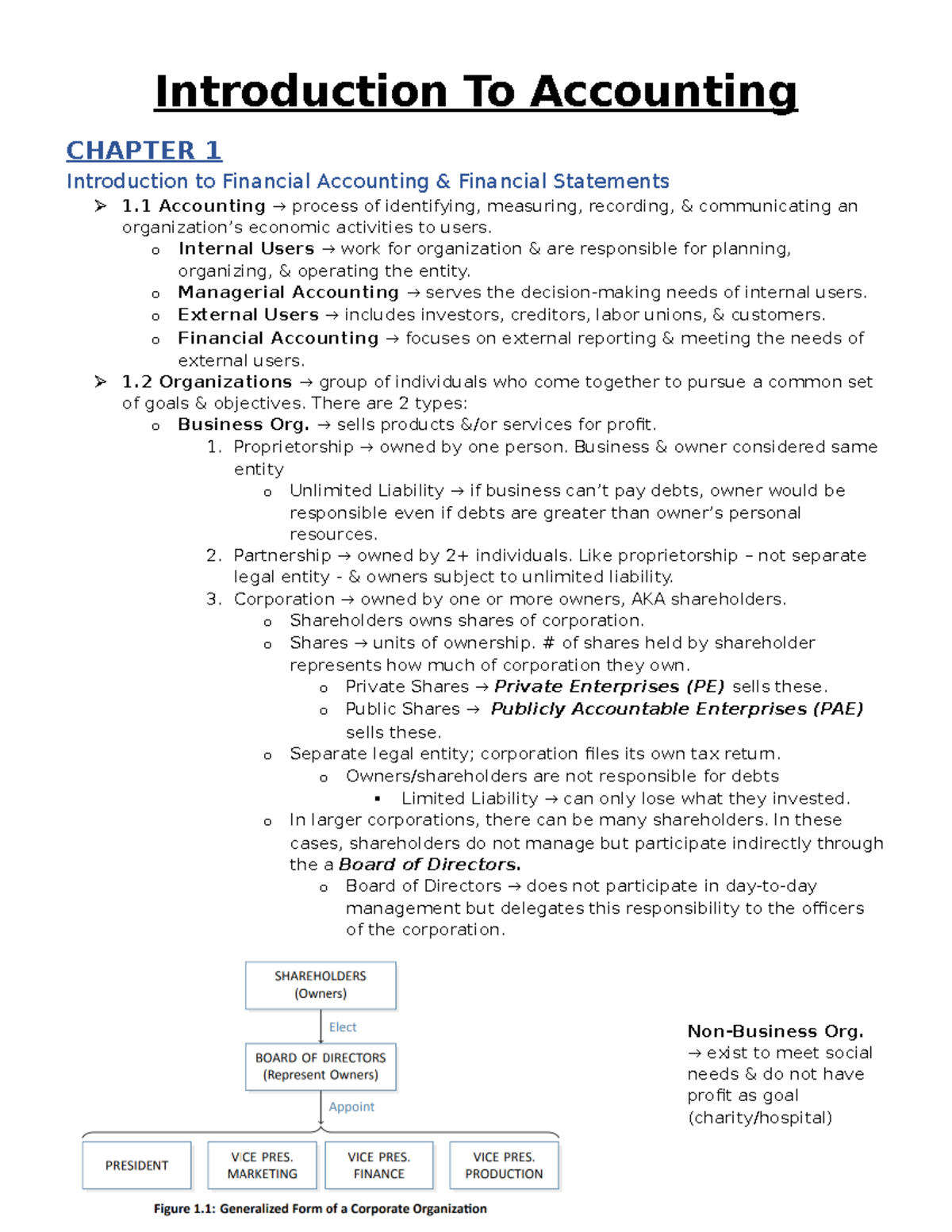 Chapter 1: Introduction to Financial Accounting and Financial ...