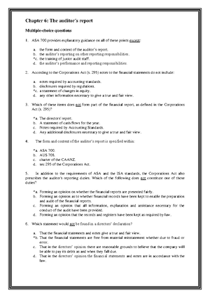 AF304 MST Paper with Answers 2016 - Auditing - USP - Studocu