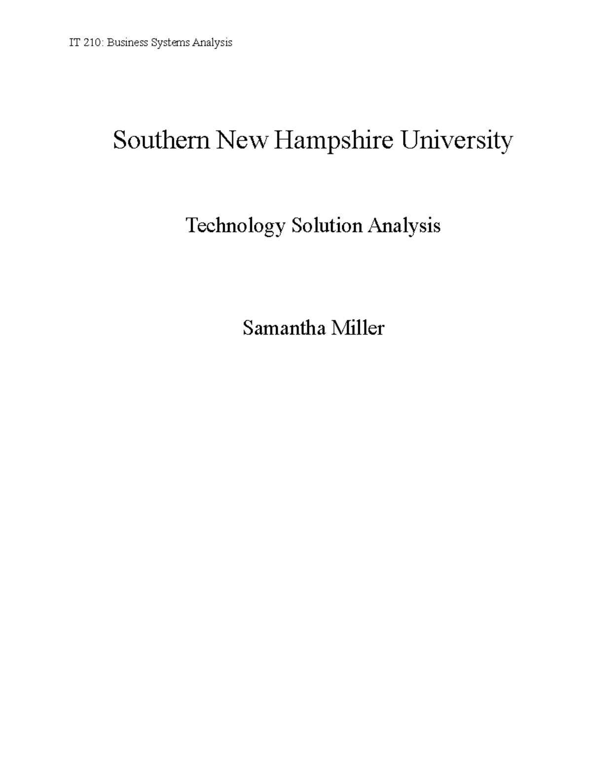 IT final project Template - Southern New Hampshire University ...