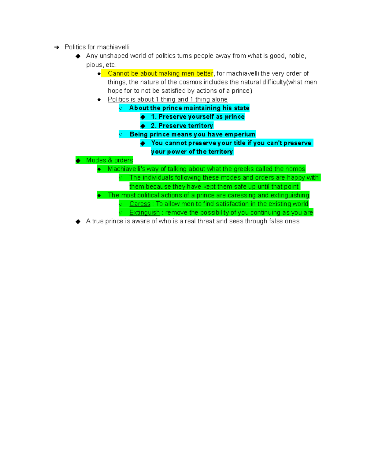 Machiavelli - Part A - Political 310 - UCalgary - Studocu