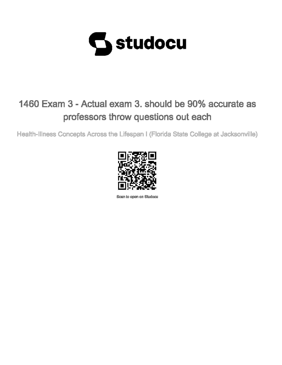Exam Review - Classwork - NUR 1460C - Studocu