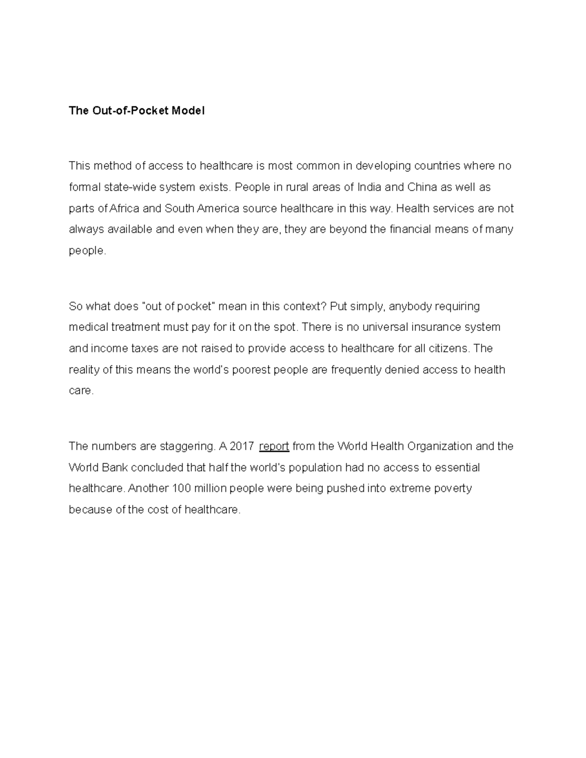 The Out-of-Pocket Model - People in rural areas of India and China as ...