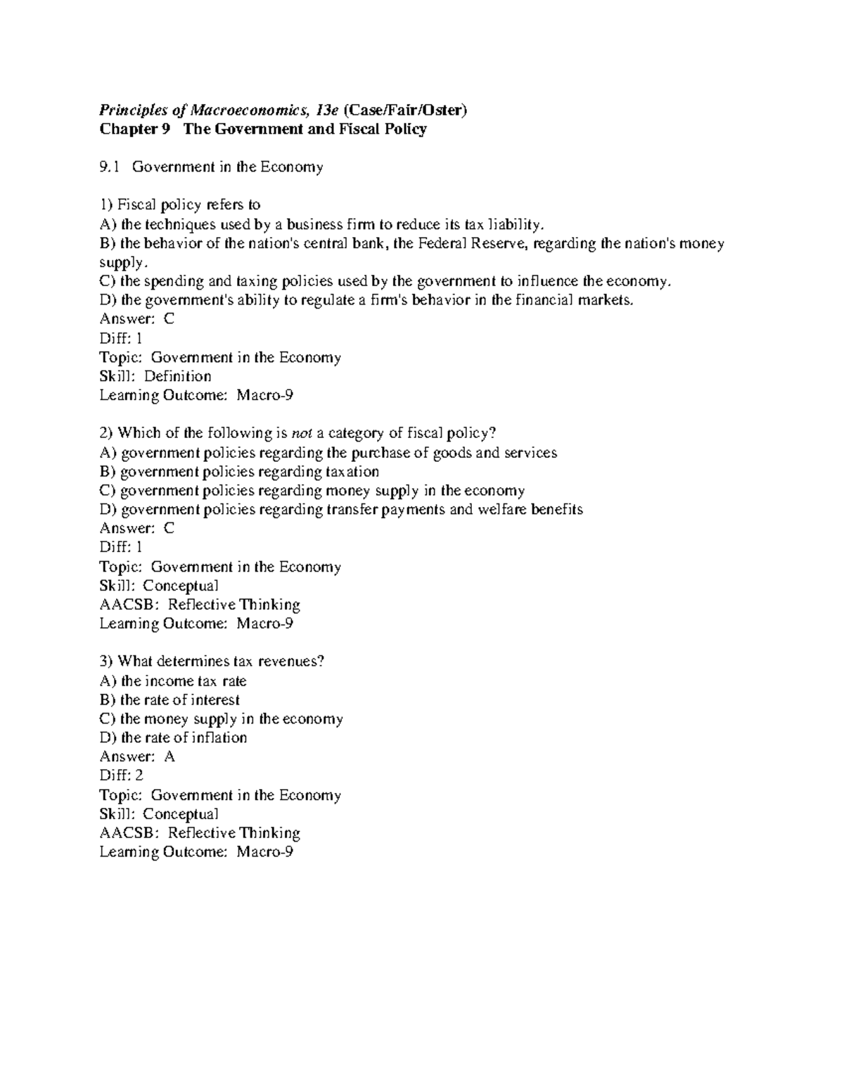 Chapter 9 - Hdbdhdjdndbdb - Principles of Macroeconomics, 13e (Case ...