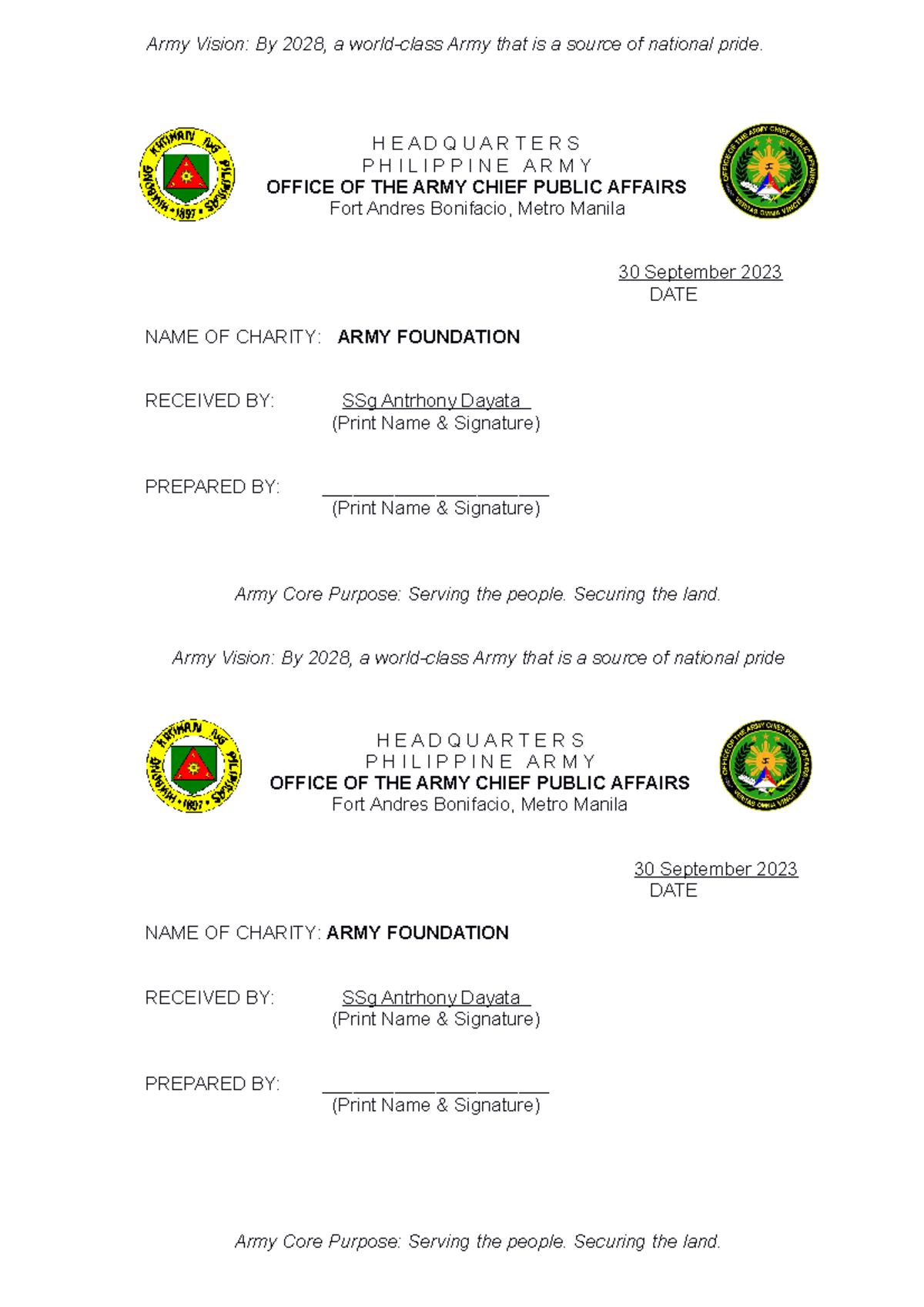 Ezehgehehehe123 - Army Vision: By 2028, a world-class Army that is a ...