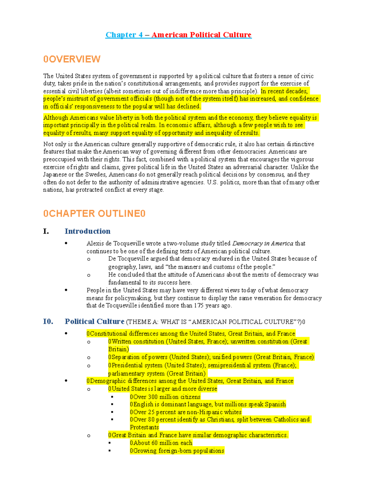 Ch04 American Political Culture - Chapter 4 – American Political ...