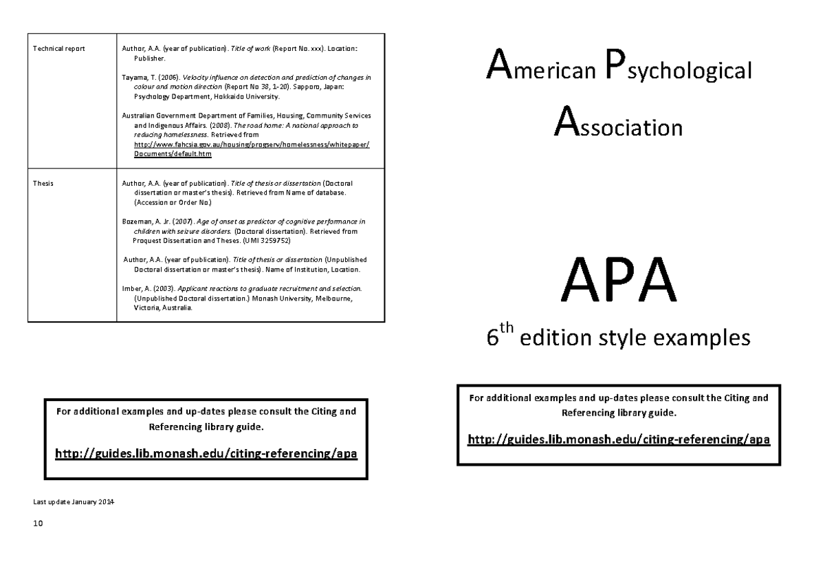 APA Handbook final - Technical report Author, A. (year of publication ...